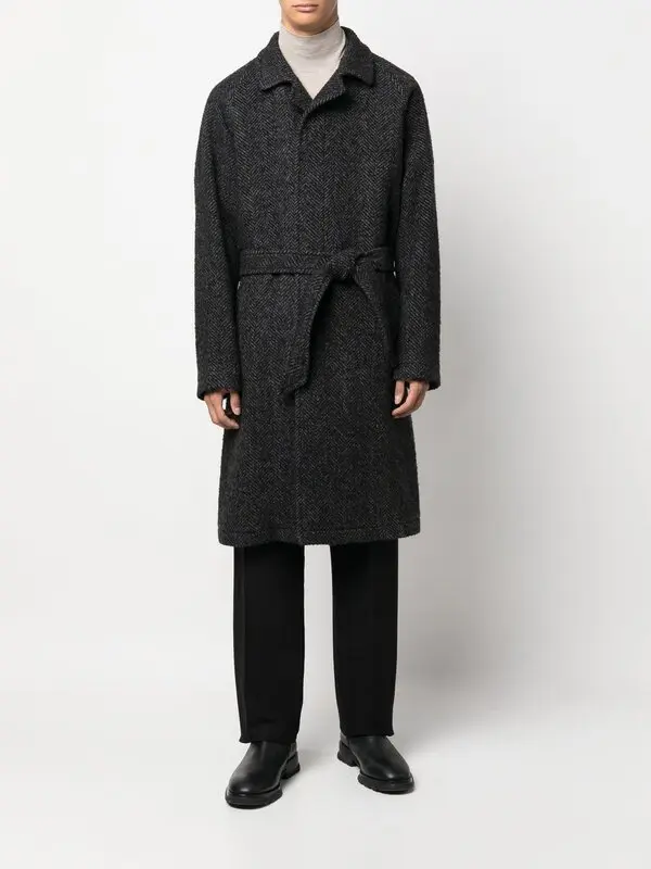 Tagliatore Salomon Belted Coat - Black