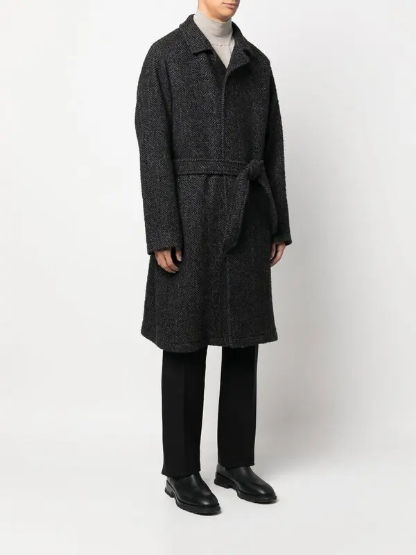Tagliatore Salomon Belted Coat - Black