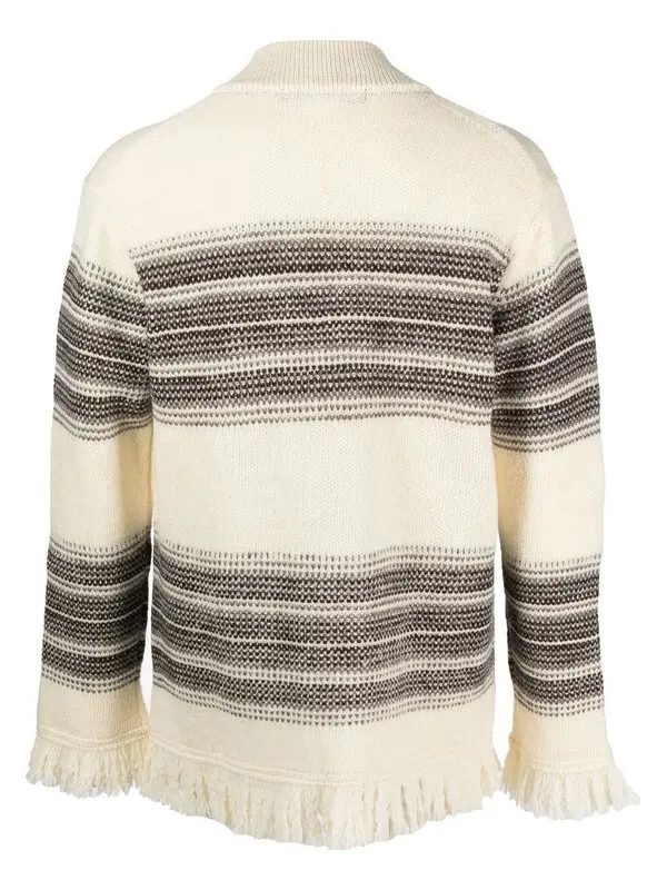 Junya Watanabe Stripe-pattern Zip-up Cardigan