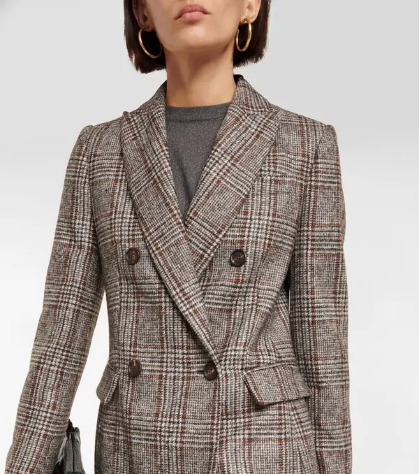 Brunello Cucinelli Double-breasted Wool-blend Blazer