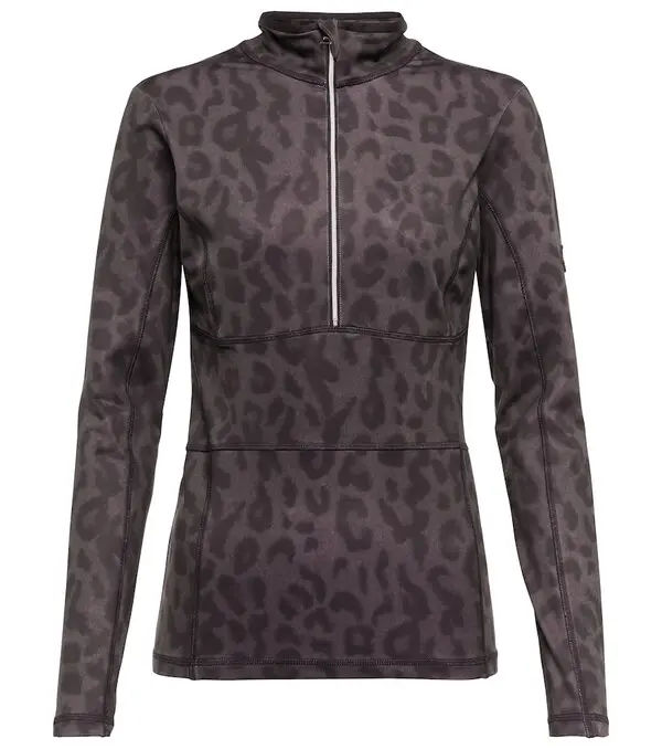 JETSET Leopard-print Mockneck Ski Top