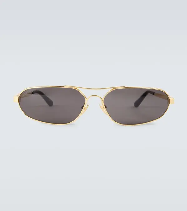 Balenciaga Gold-Tone Oval Sunglasses In Black - 30% Off  display picture 2