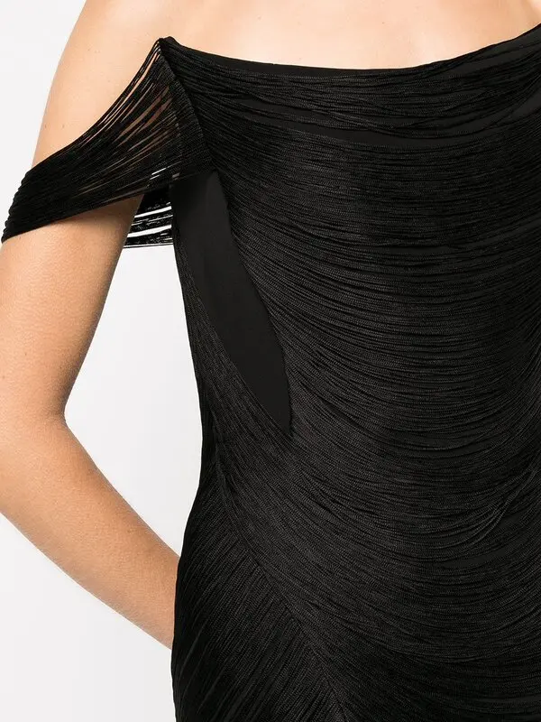 Simkhai Fringe Detail Off-shoulder Dress
