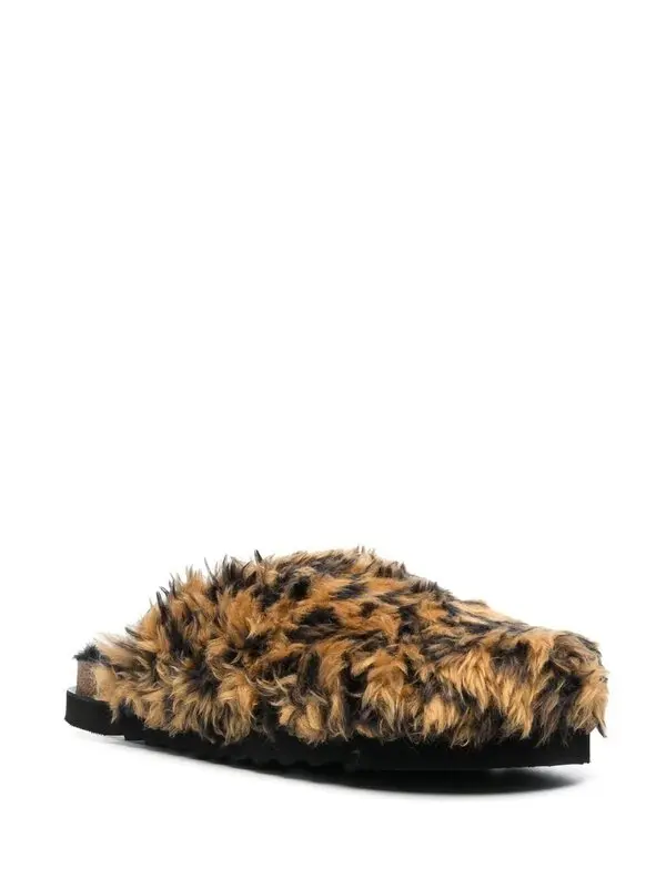 Palm Angels Faux-fur Slip-on Mules