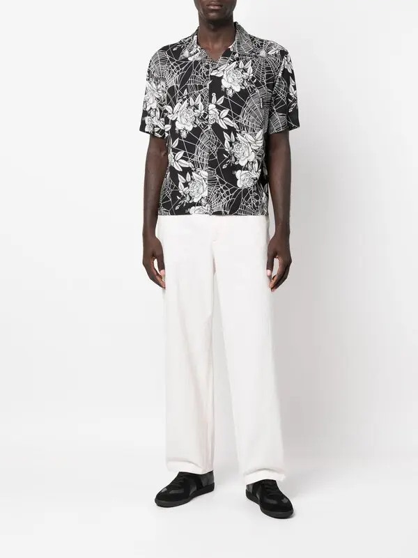 Palm Angels Floral-print Short-sleeve Shirt