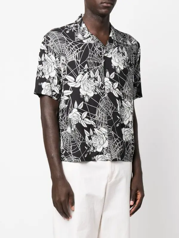 Palm Angels Floral-print Short-sleeve Shirt