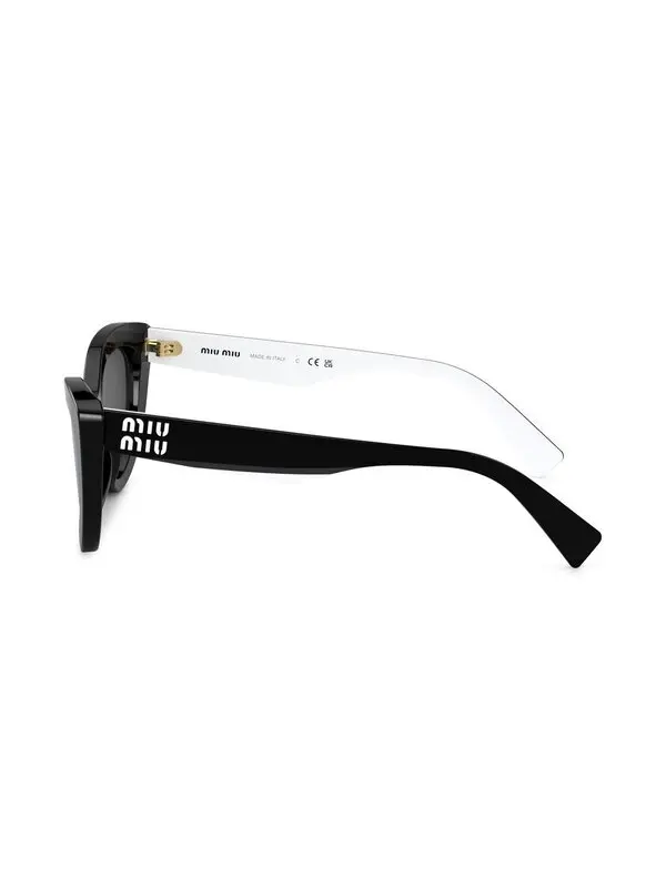 Miu Miu Two-Tone Cat-Eye Sunglasses - Black | Editorialist display picture 1