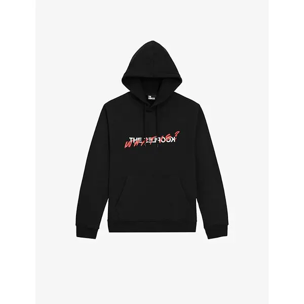 The Kooples Logo-print Cotton-jersey Hoody - Bla01