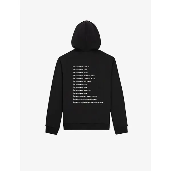The Kooples Logo-print Cotton-jersey Hoody - Bla01