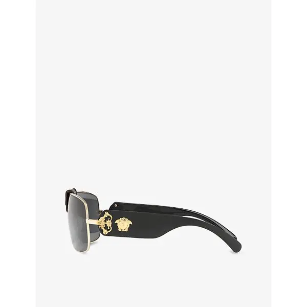 Versace Ve2207q Aviator-frame Sunglasses - Gold