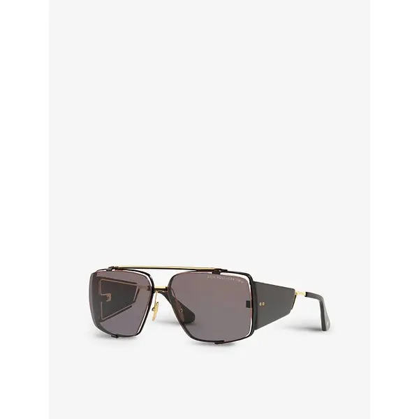 Dita Souliner-Two Square-Frame Sunglasses - Black | Editorialist