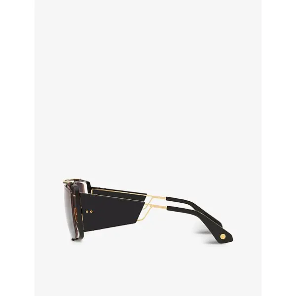 Dita Souliner-Two Square-Frame Sunglasses - Black | Editorialist