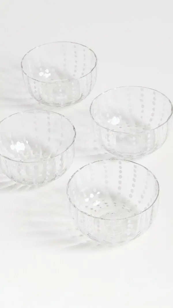 ZAFFERANO Perle Small Bowl Set Of 4 - Clear