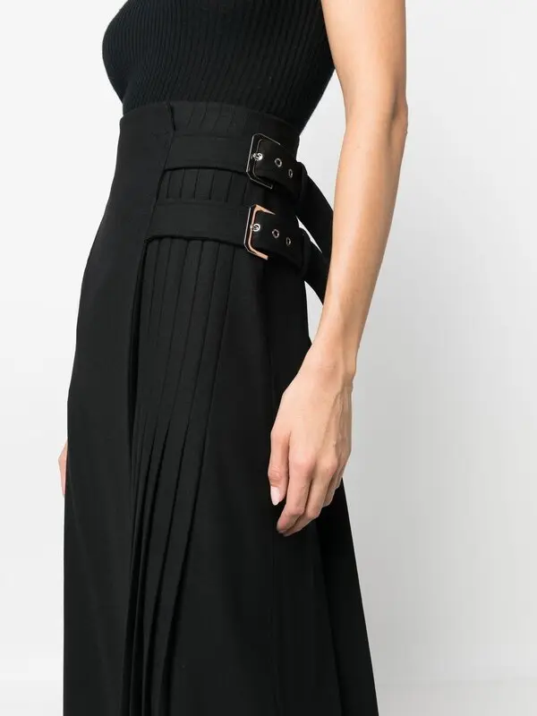 Alberta Ferretti Buckle-detail Pleated Skirt