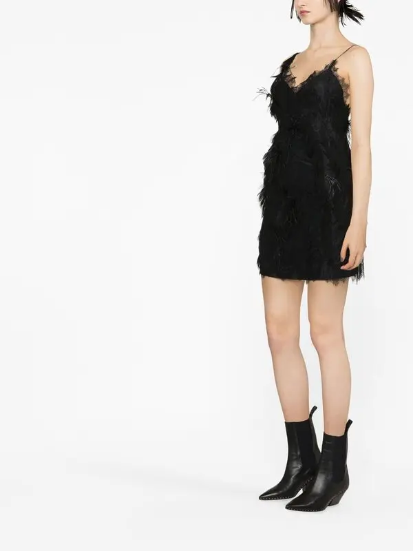 Alberta Ferretti Feather-detail Silk Minidress