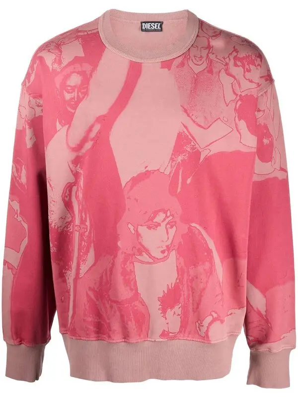 DIESEL® Graphic Print Crewneck Sweatshirt