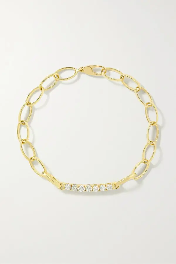 JENNIFER MEYER Medium Edith 18-karat Diamond Bracelet - Gold