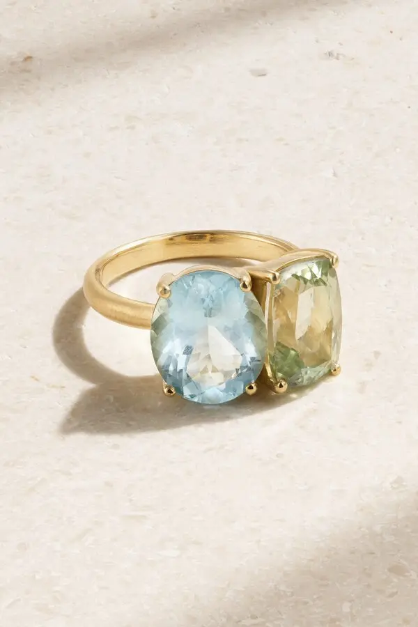 Irene Neuwirth Gemmy Gem 18-karat Aquamarine And Tourmaline Ring - Gold