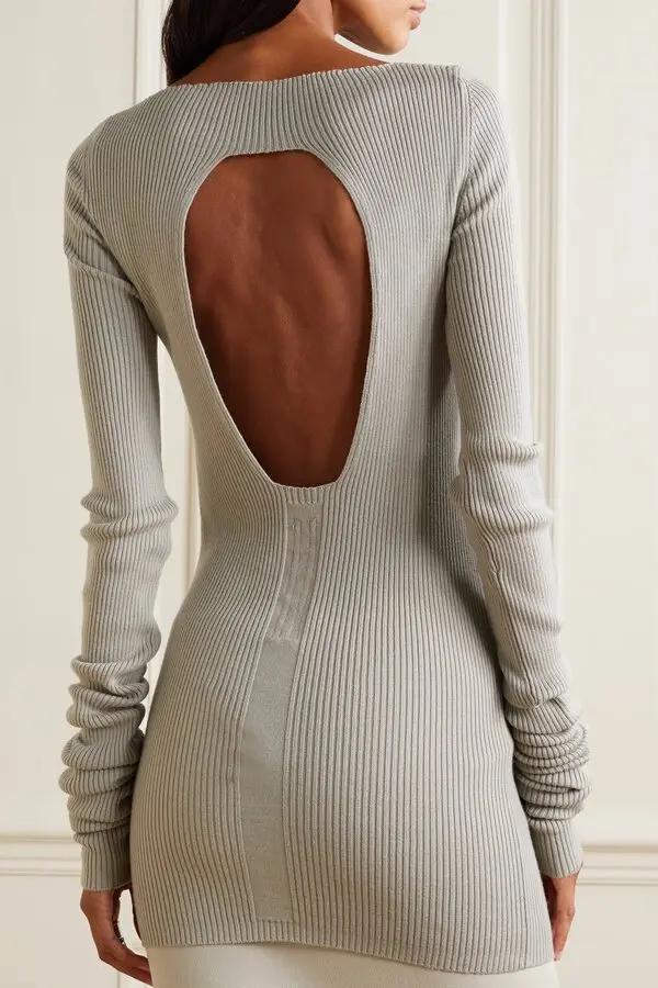 Rick Owens Open-back Ribbed Wool Top
