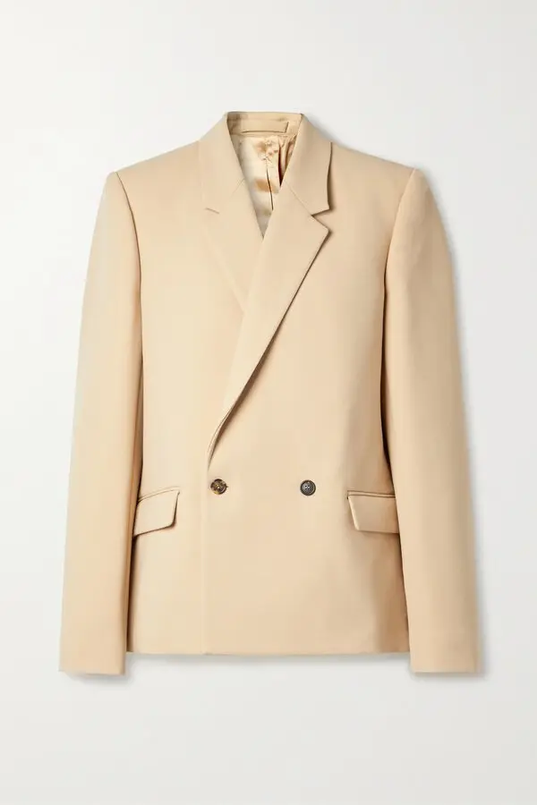 Wardrobe.NYC Hailey Bieber Double-breasted Wool Blazer - Neutrals
