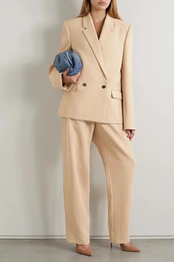 Wardrobe.NYC Hailey Bieber Double-breasted Wool Blazer - Neutrals