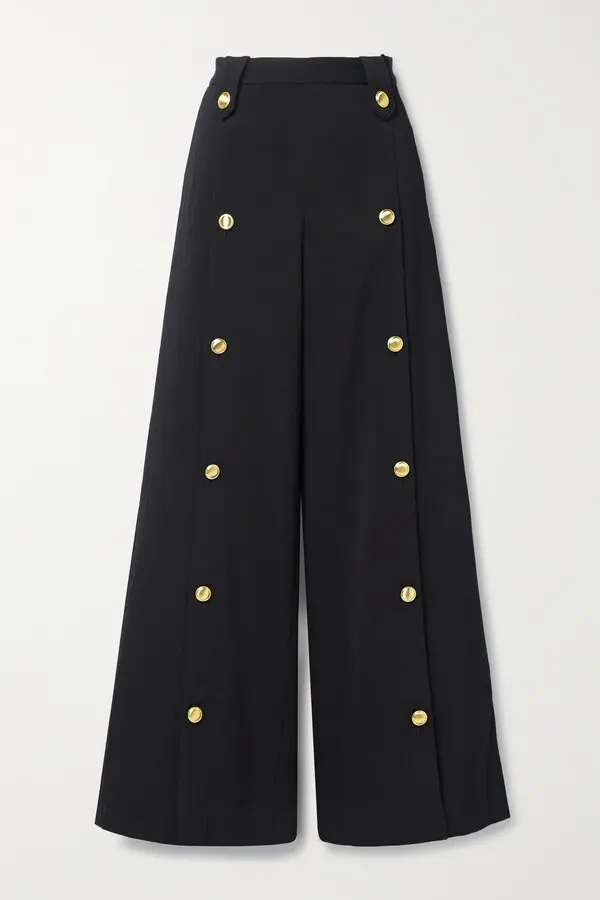 Rosetta Getty Wool-blend Twill Wide-leg Pants