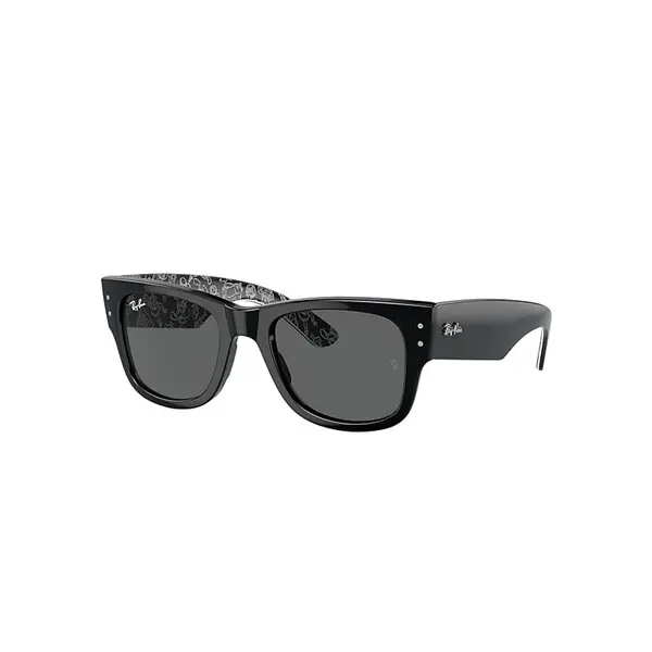 Ray-ban Mega Wayfarer Sunglasses - Black With Pattern White