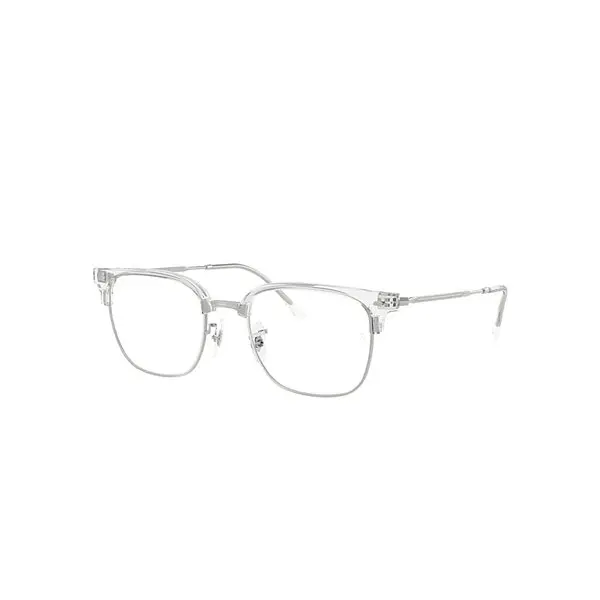 Ray-ban New Clubmaster Optics Eyeglasses Frame Clear Lenses Polarized - Silver