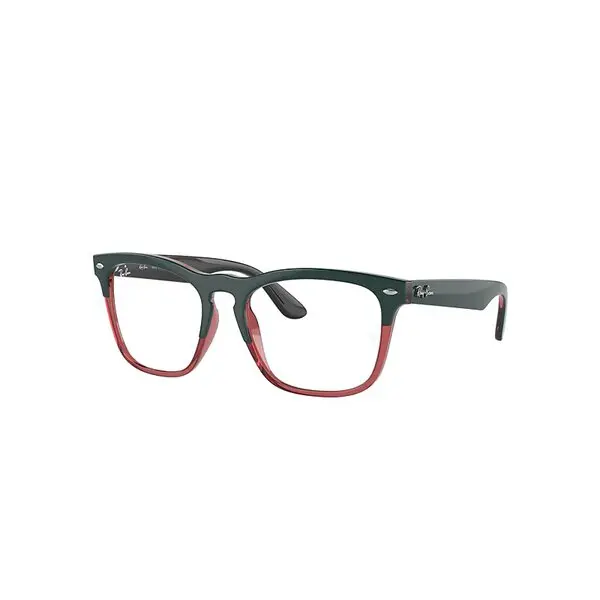 Ray-ban Steve Optics Eyeglasses Frame - Dark Green On Translucent Light Red