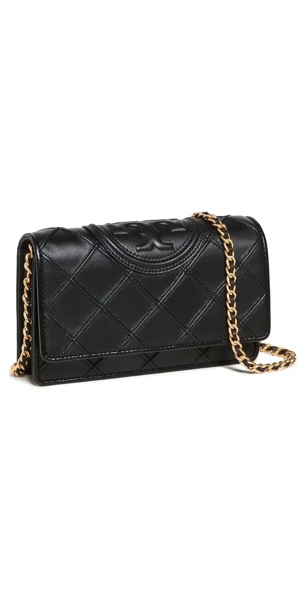 Tory Burch Fleming Soft Chain Wallet - Black