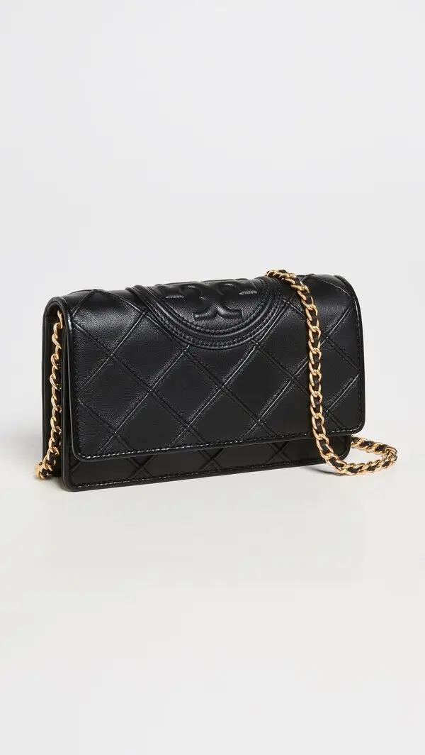 Tory Burch Fleming Soft Chain Wallet - Black