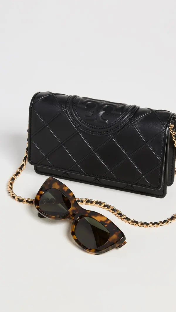 Tory Burch Fleming Soft Chain Wallet - Black