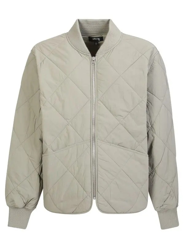 StÜssy Olive Quilted Bomber Jacket