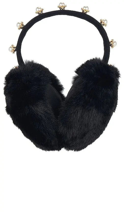 Lele Sadoughi Pearl Starburst Earmuffs In Black In Jet - 50  display picture 2