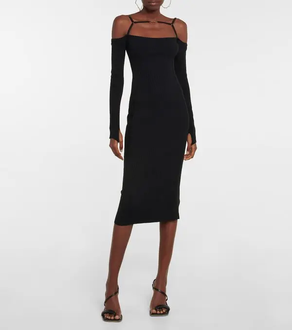 Jacquemus La Robe Sierra Midi Dress - Black