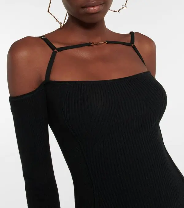 Jacquemus La Robe Sierra Midi Dress - Black