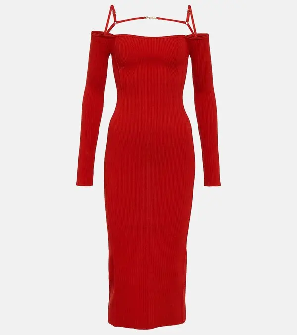 Jacquemus La Robe Sierra Midi Dress - Red