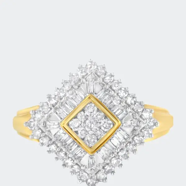 HAUS OF BRILLIANCE 10k Gold Diamond Ballerina Ring