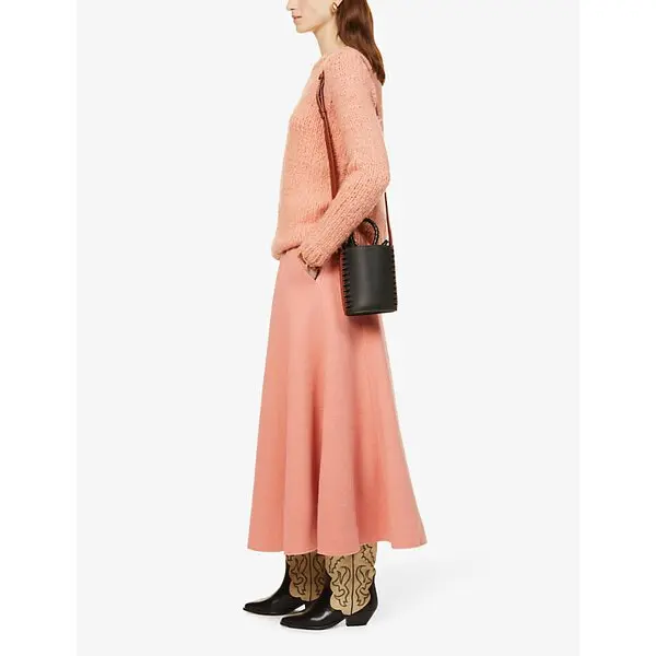 Gabriela Hearst Maureen Flared-hem Recycled-cashmere Midi Skirt