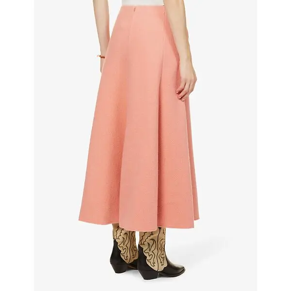 Gabriela Hearst Maureen Flared-hem Recycled-cashmere Midi Skirt
