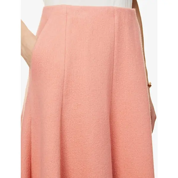 Gabriela Hearst Maureen Flared-hem Recycled-cashmere Midi Skirt