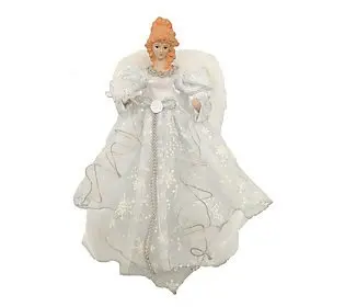 SANTA'S WORKSHOP 14' White & Silver Angel Tree Topper - One-color
