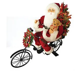SANTA'S WORKSHOP 19' Red Santa On Bike Led - One-color