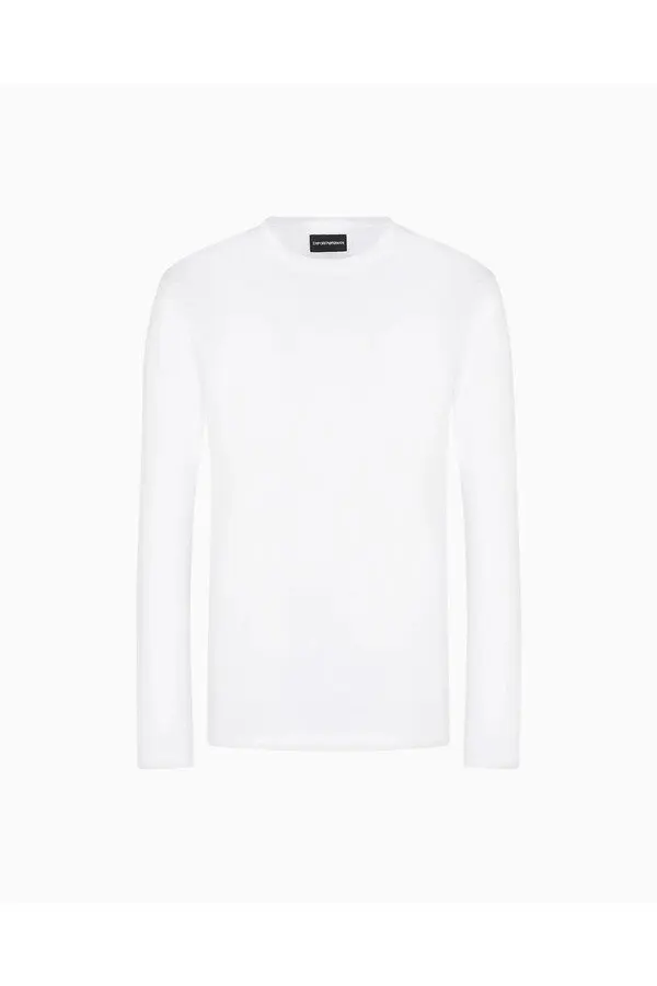 Emporio Armani Lyocell-blend Jersey Jumper - White