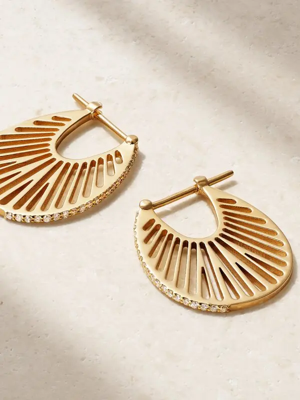 L’ATELIER NAWBAR Flat Ray Diamond Hoop Earrings