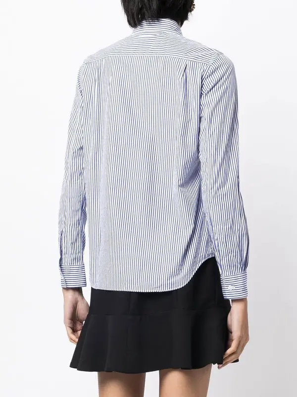 Comme Des Garçons Logo-patch Striped Shirt