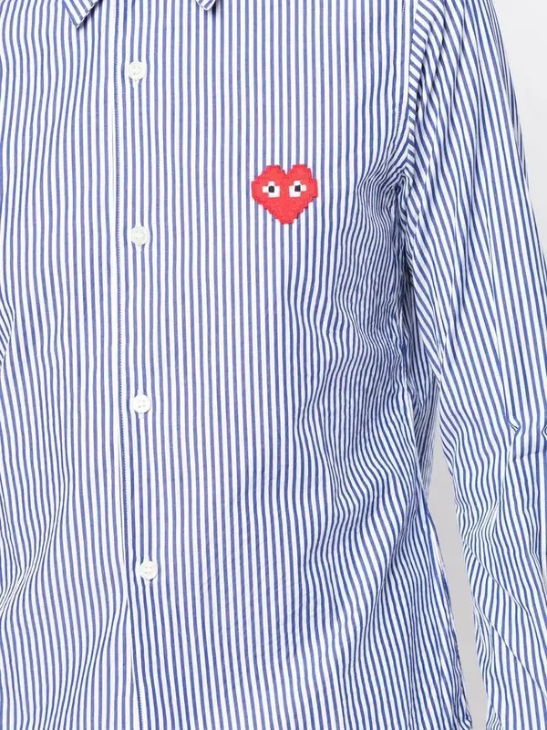 Comme Des Garçons Logo-patch Striped Shirt