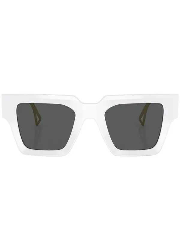 Versace Logo-embossed Square-frame Sunglasses - White
