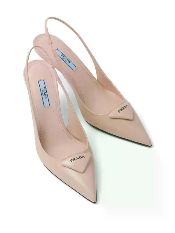 Prada Logo-plaque Slingback Pumps