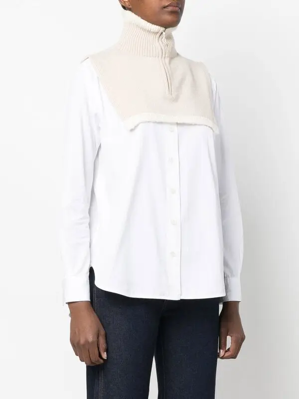 BARRIE Cashmere Zip-up Collar - Neutrals